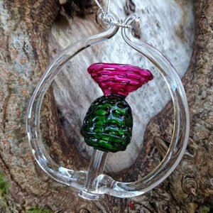 Hanging Glass Thistle - Handmade Glass Thistle Ornament - Thistle Tree ...