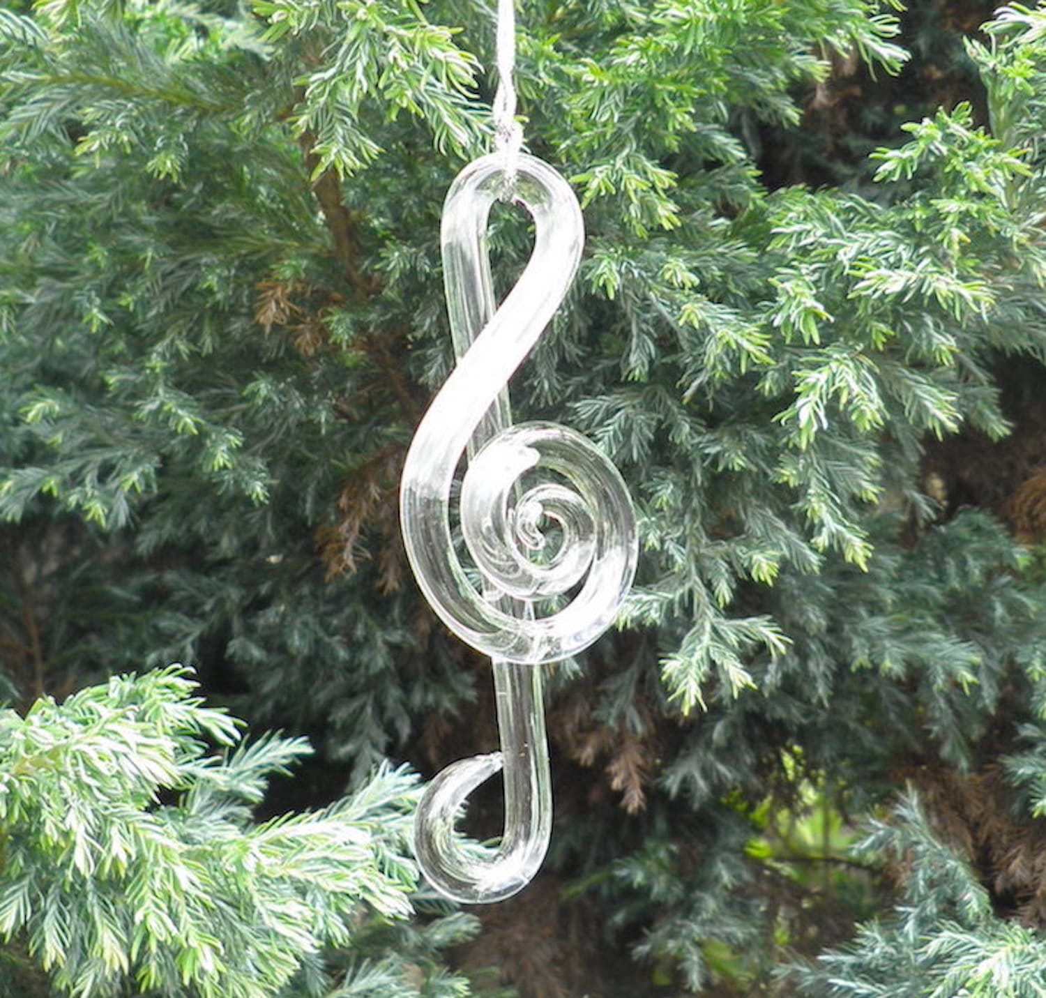 Clear Glass Treble Clef Hanging Treble Clef Tree Decoration - Etsy