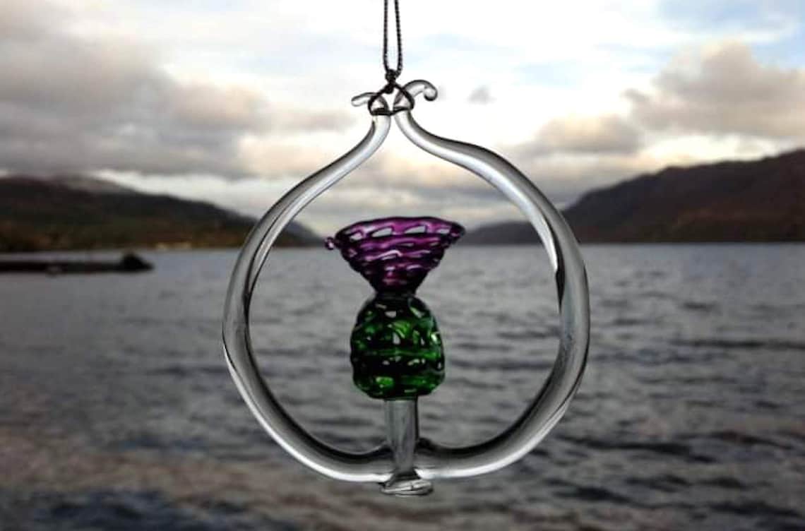 Hanging Glass Thistle Handmade Glass Thistle Ornament - Etsy UK