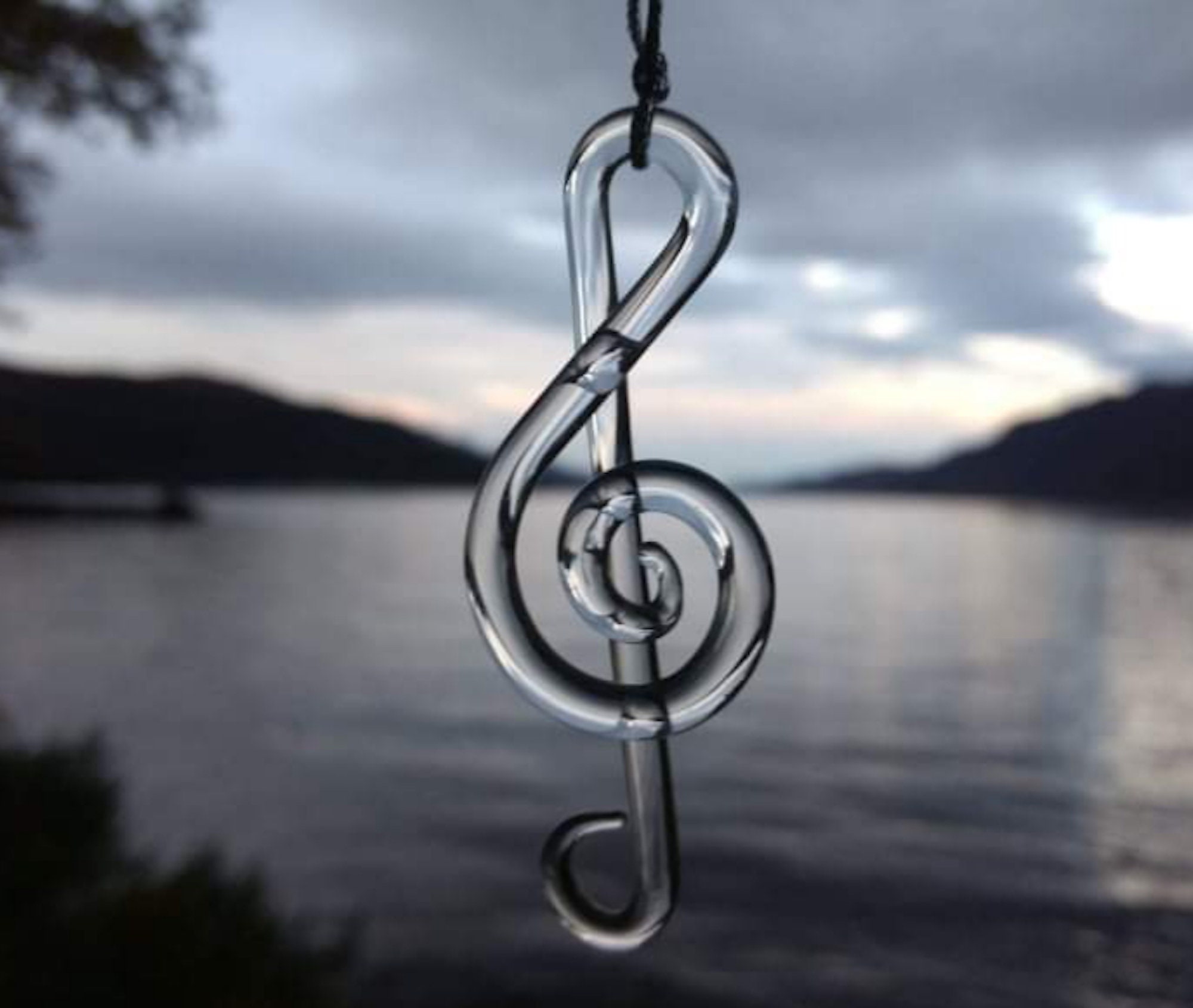 Clear Glass Treble Clef Hanging Treble Clef Tree Decoration - Etsy