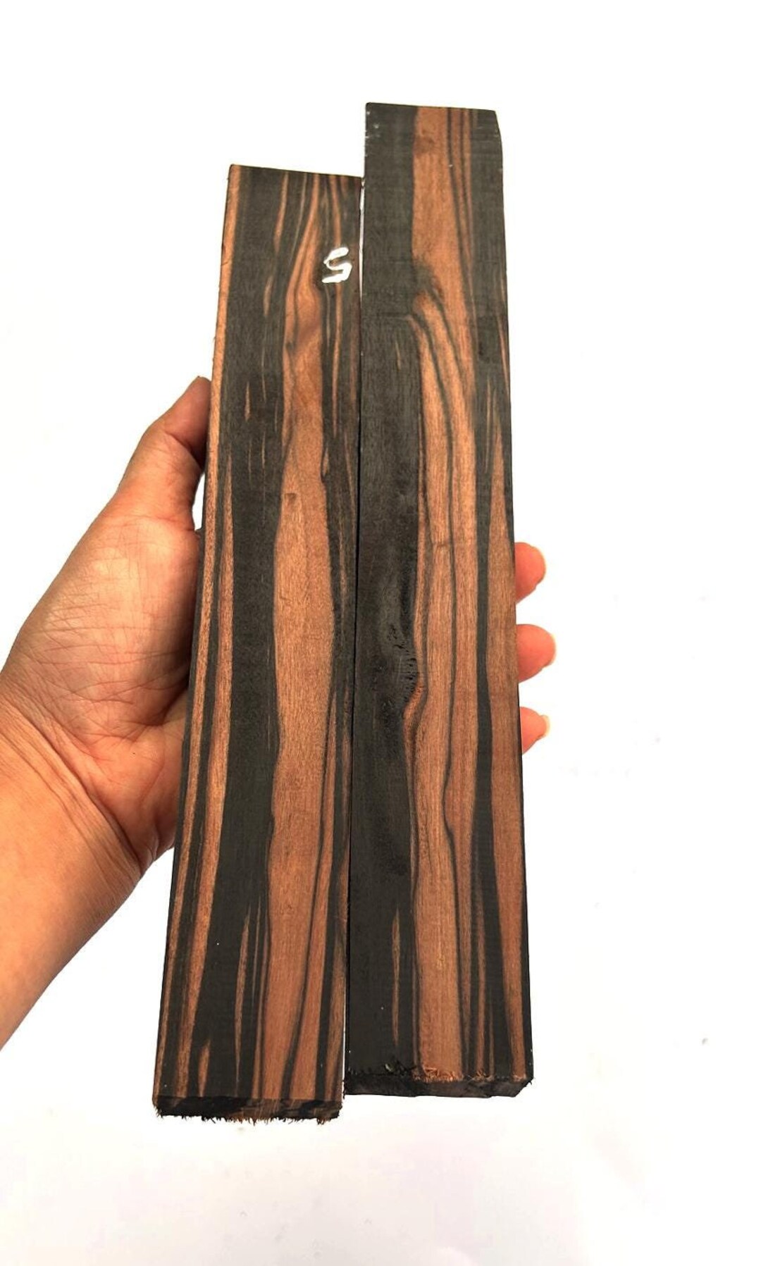 2PCS Stunning Dark Figured Solid Macassar Ebony for Making Craft ...