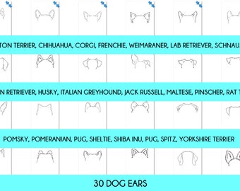 Dog Ear Outline | Etsy