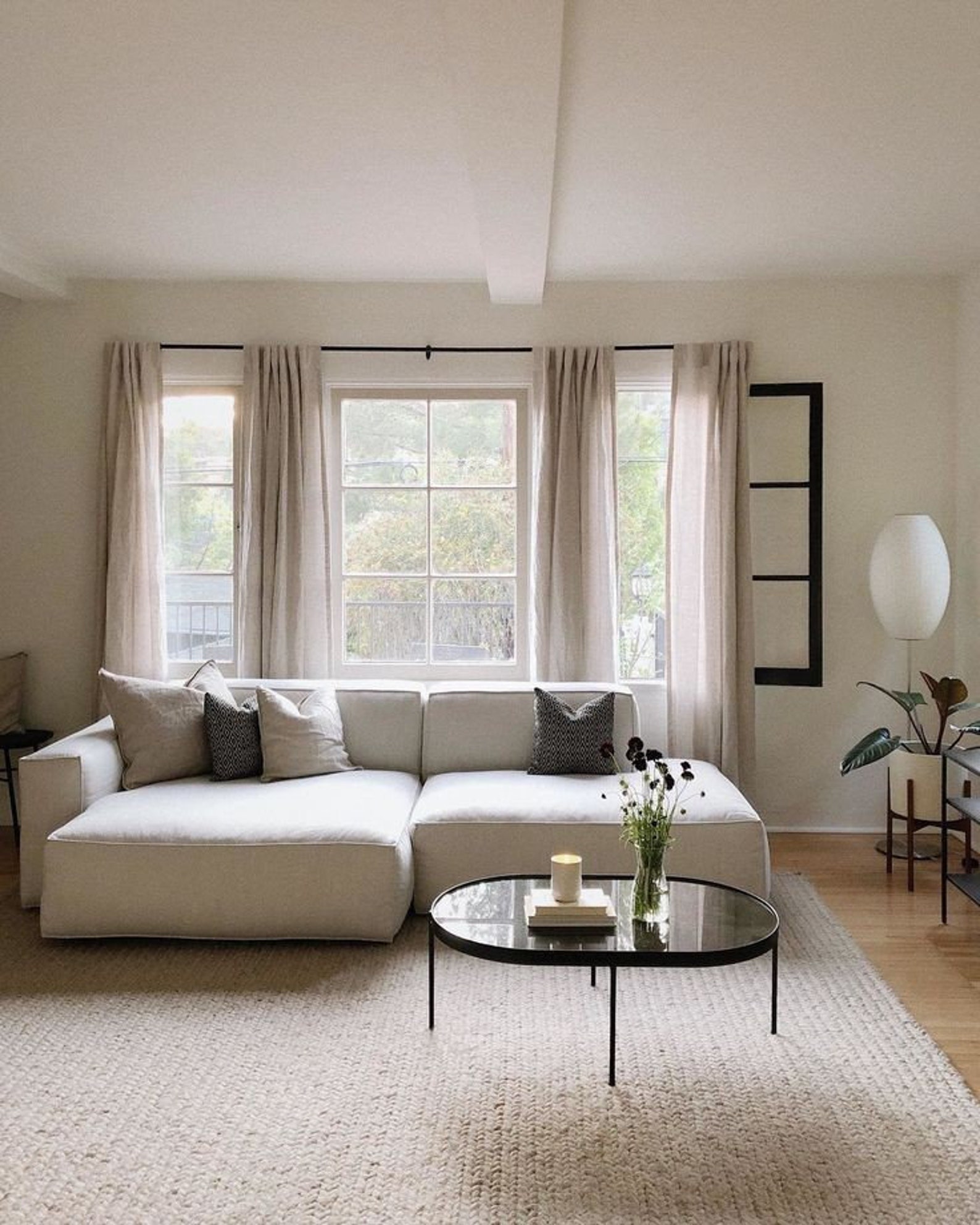 Custom Linen Curtains in Neutral Colors/ Linen Drapes/ Back - Etsy