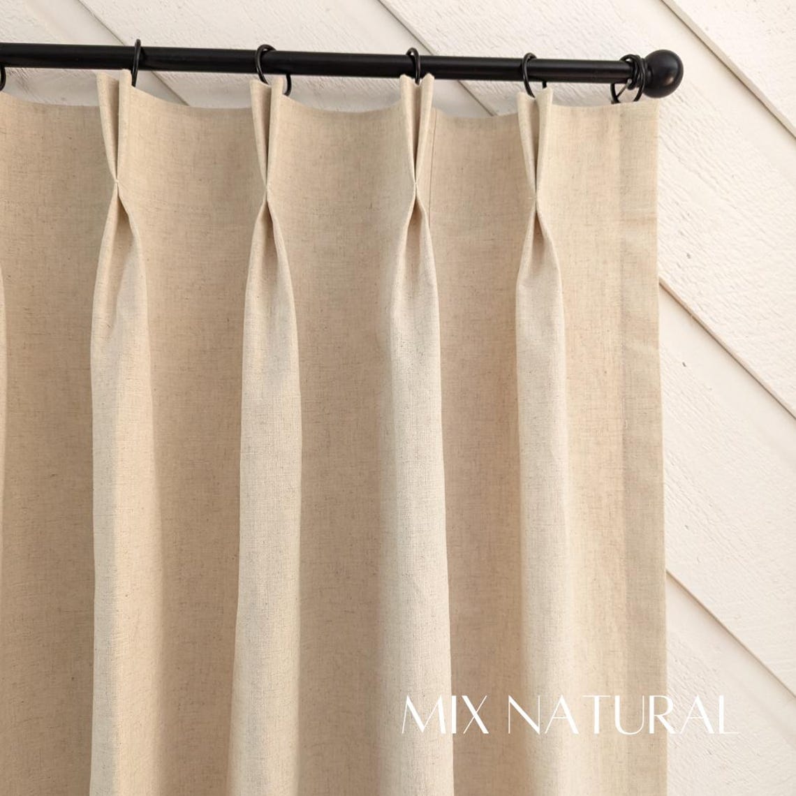 Custom Linen Curtains: Choose Pleating Style & Color - Etsy