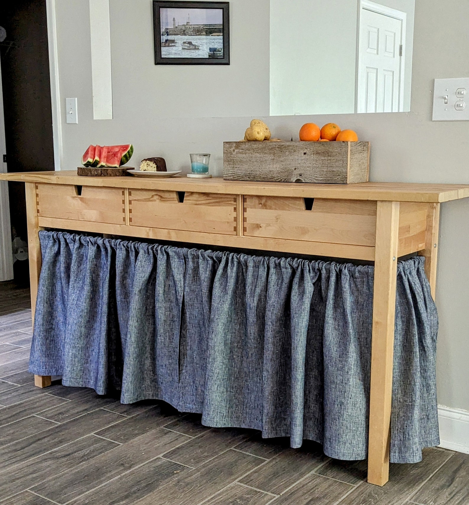 Farmhouse Sink Skirt: Kitchen Vanity Cover, Country Decor - Etsy