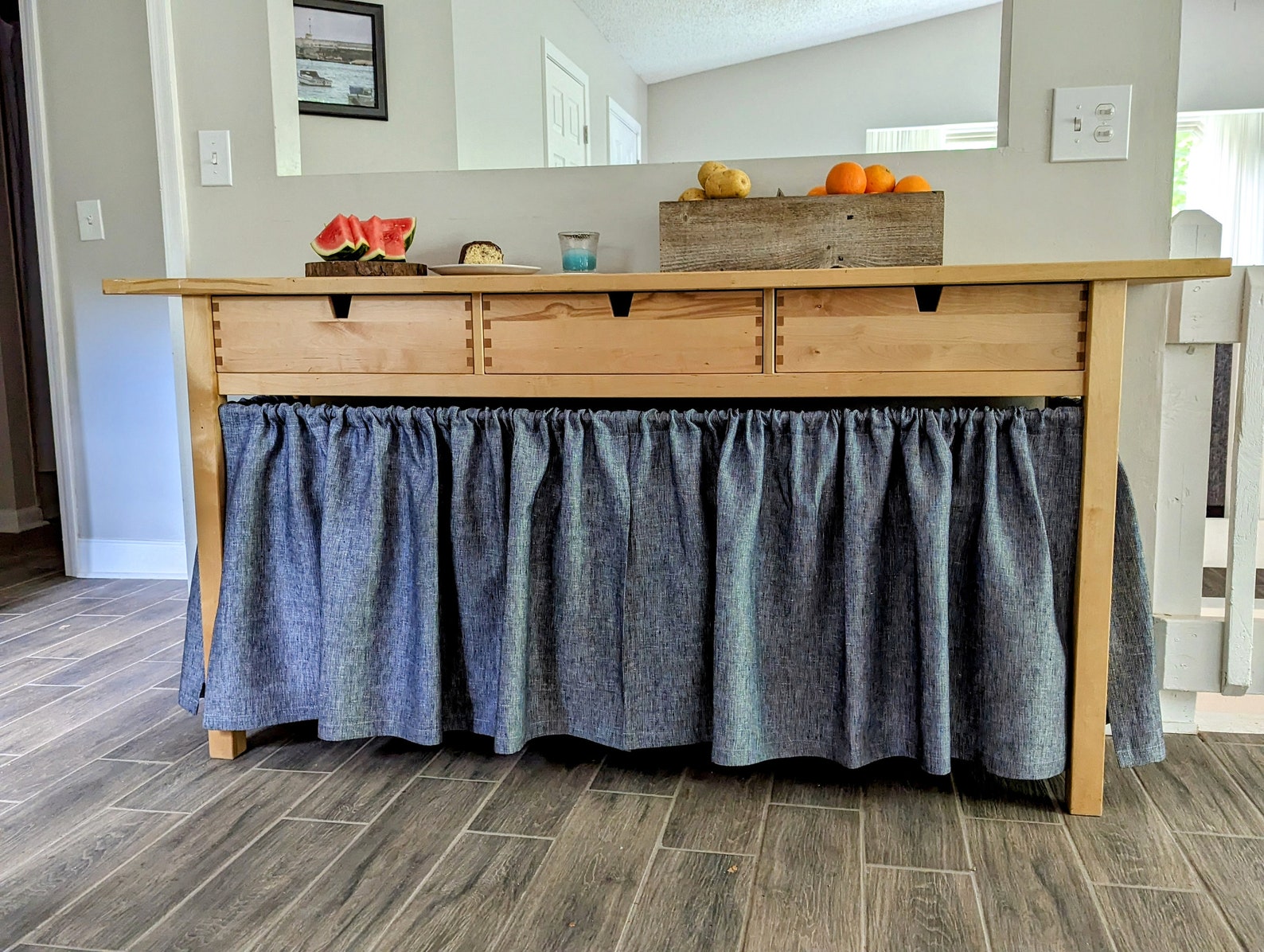 Farmhouse Sink Skirt: Kitchen Vanity Cover, Country Decor - Etsy