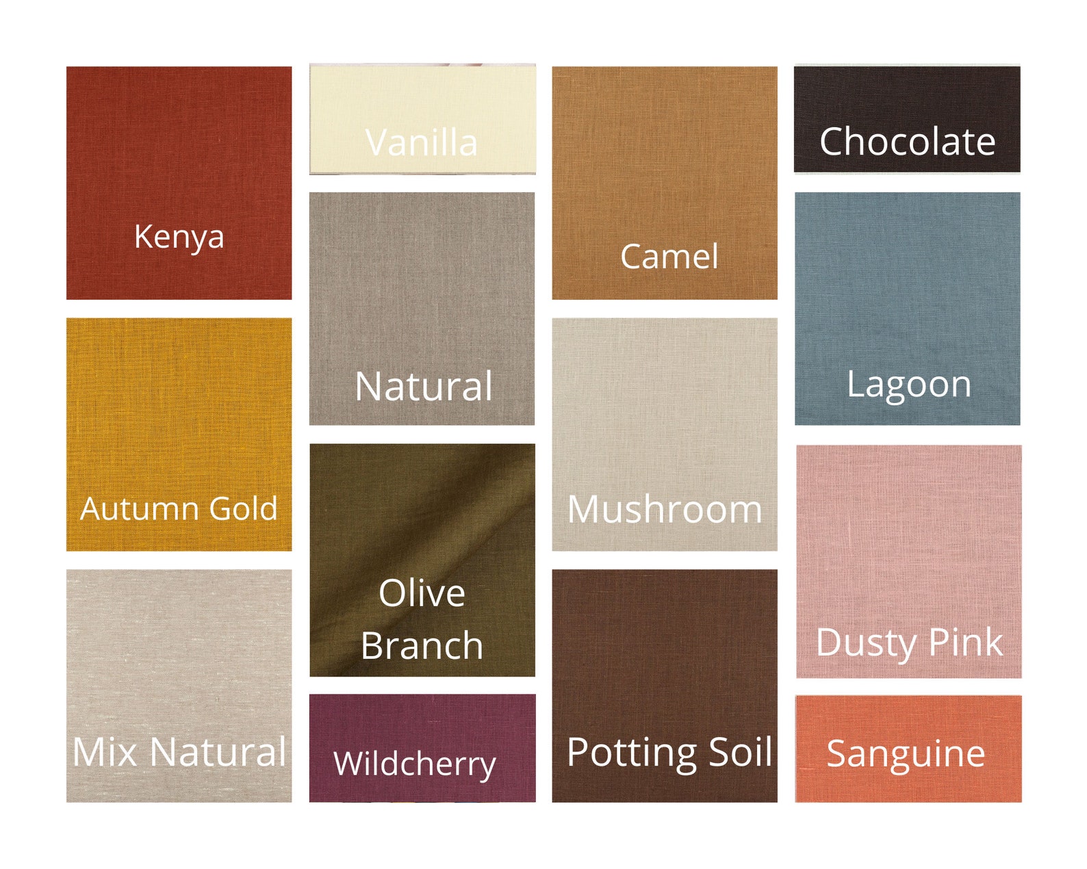 Linen Curtains in Earthy Colors/ 14 Earth Tones to Chose From/ - Etsy