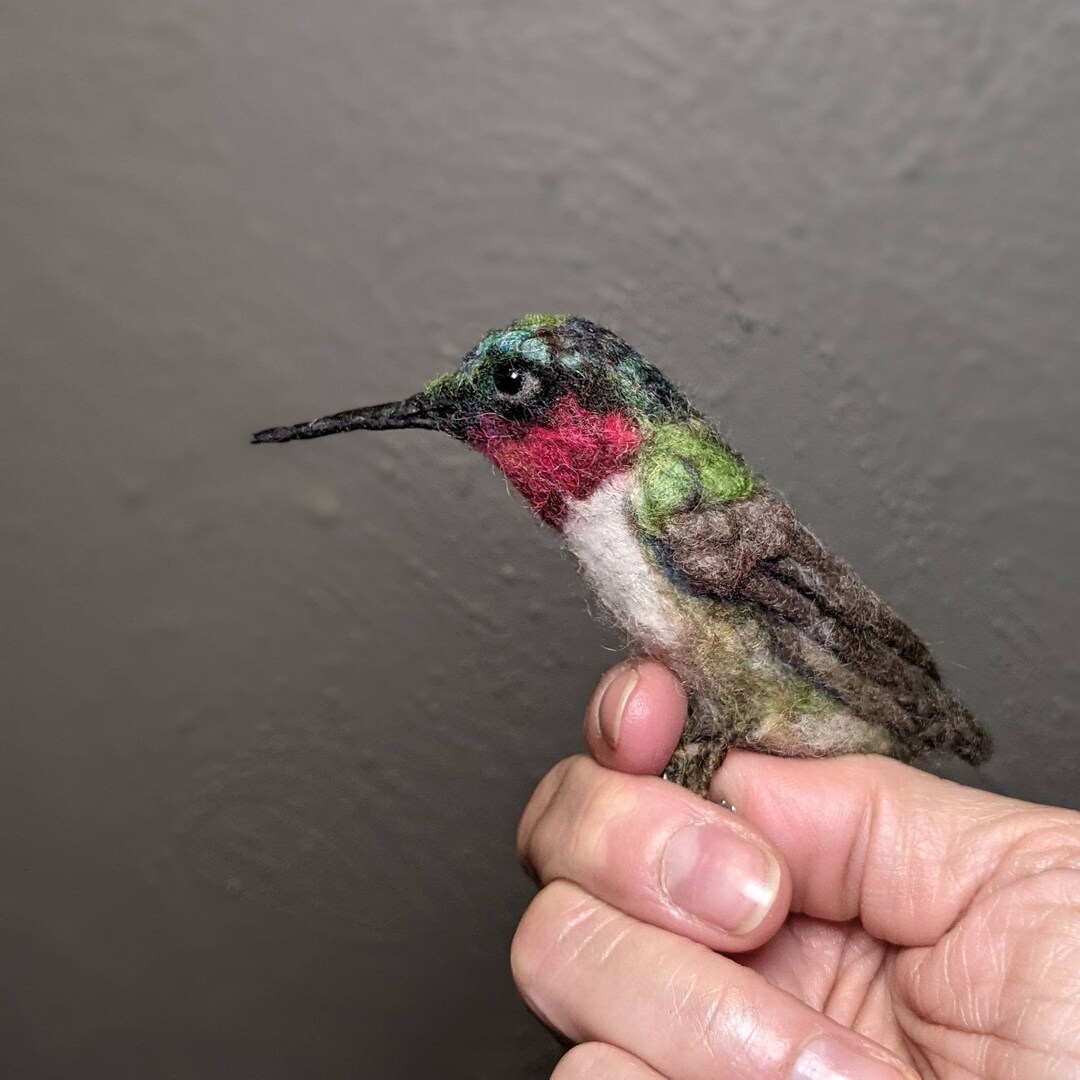 Hummingbird felted Bird Gift for Mom Lifelike Bird Spring - Etsy