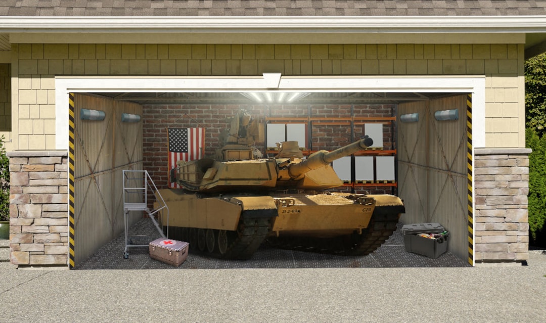 Abrams Tank Garage Door Banner - Military Billboard Decoration - Etsy