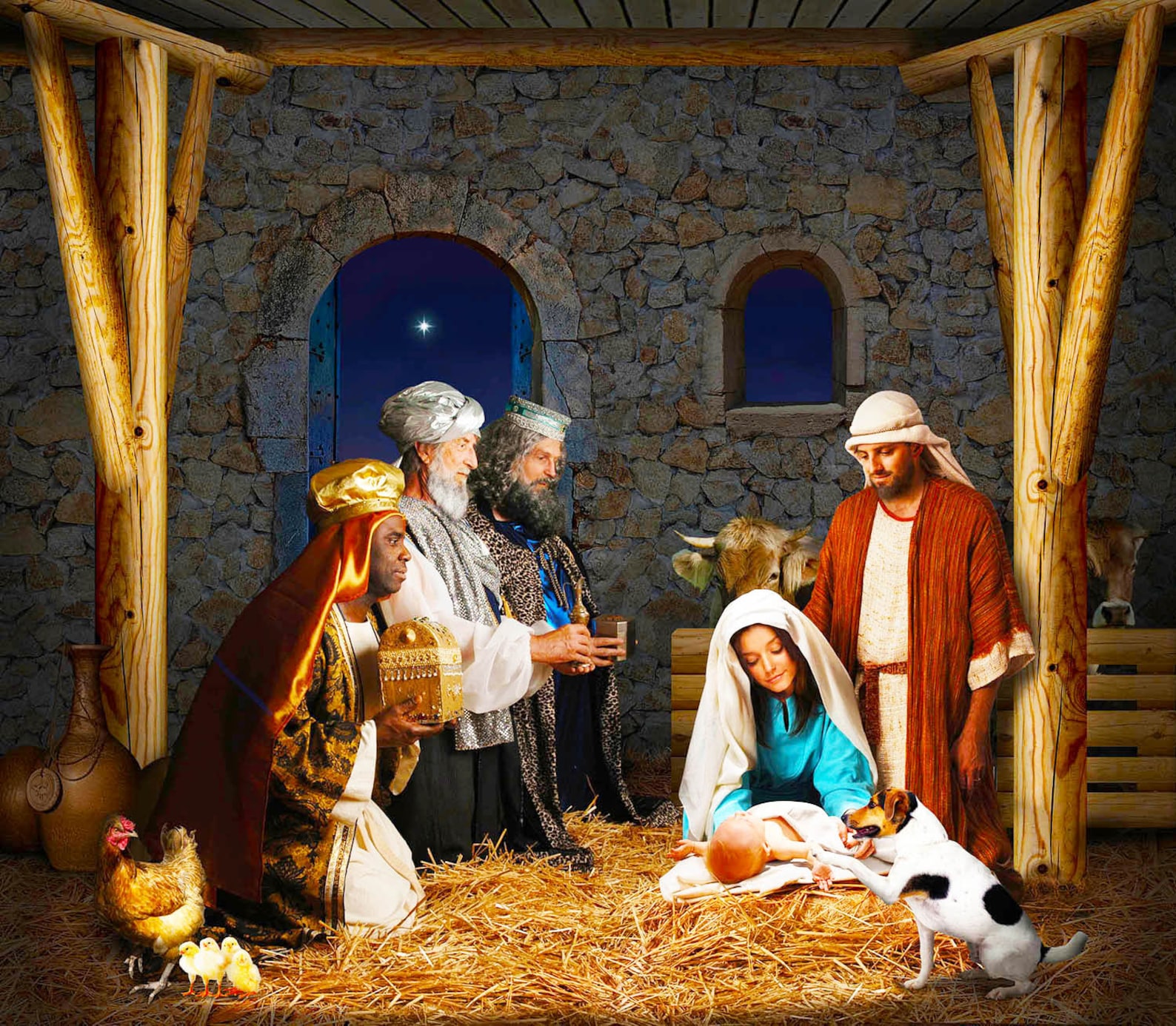 Outdoor Decoration Nativity Scene Garage Door Christmas Outside House ...