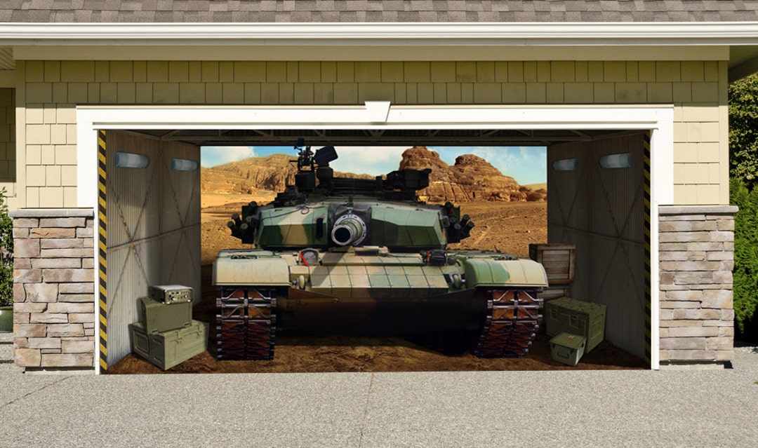 Main Battle Tank Garage Door Banner - Military Outdoor Decor - Etsy