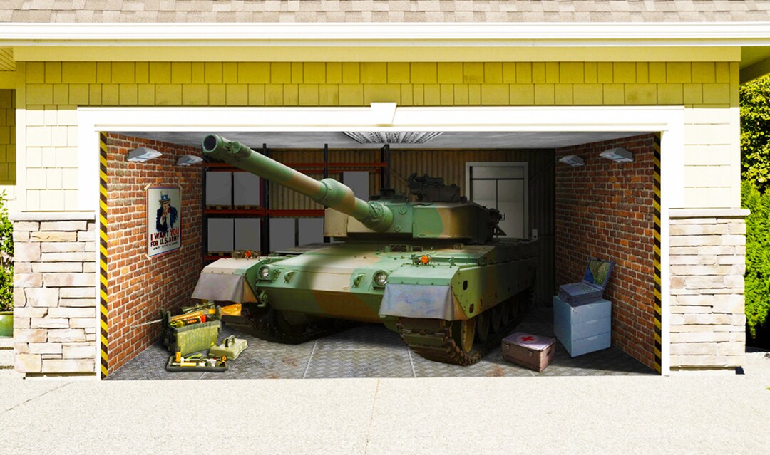 Outdoor Decoration Military Army Tank Independence Day Garage Door ...
