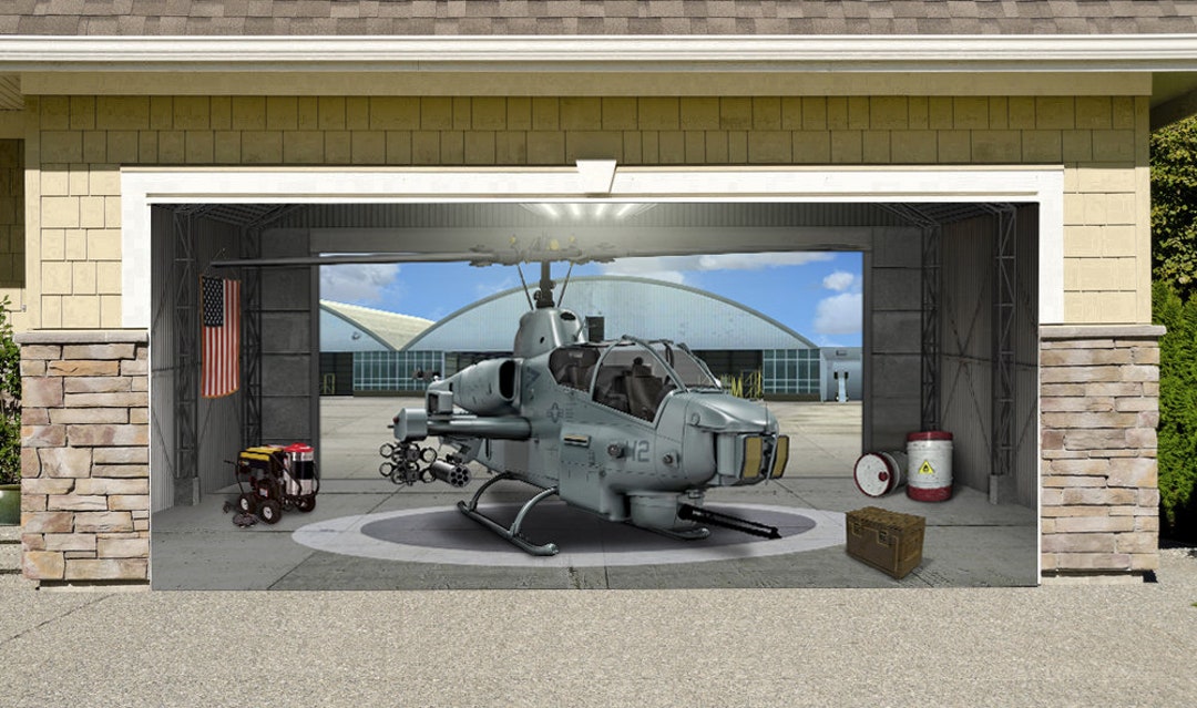 Cobra Helicopter Garage Door Banner, Military Aircraft Decor - Etsy