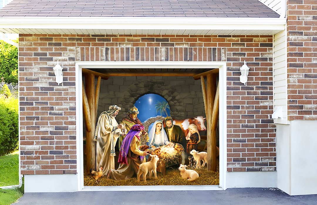 BEST SELLER Outdoor Decoration Nativity Scene Garage Door Christmas ...