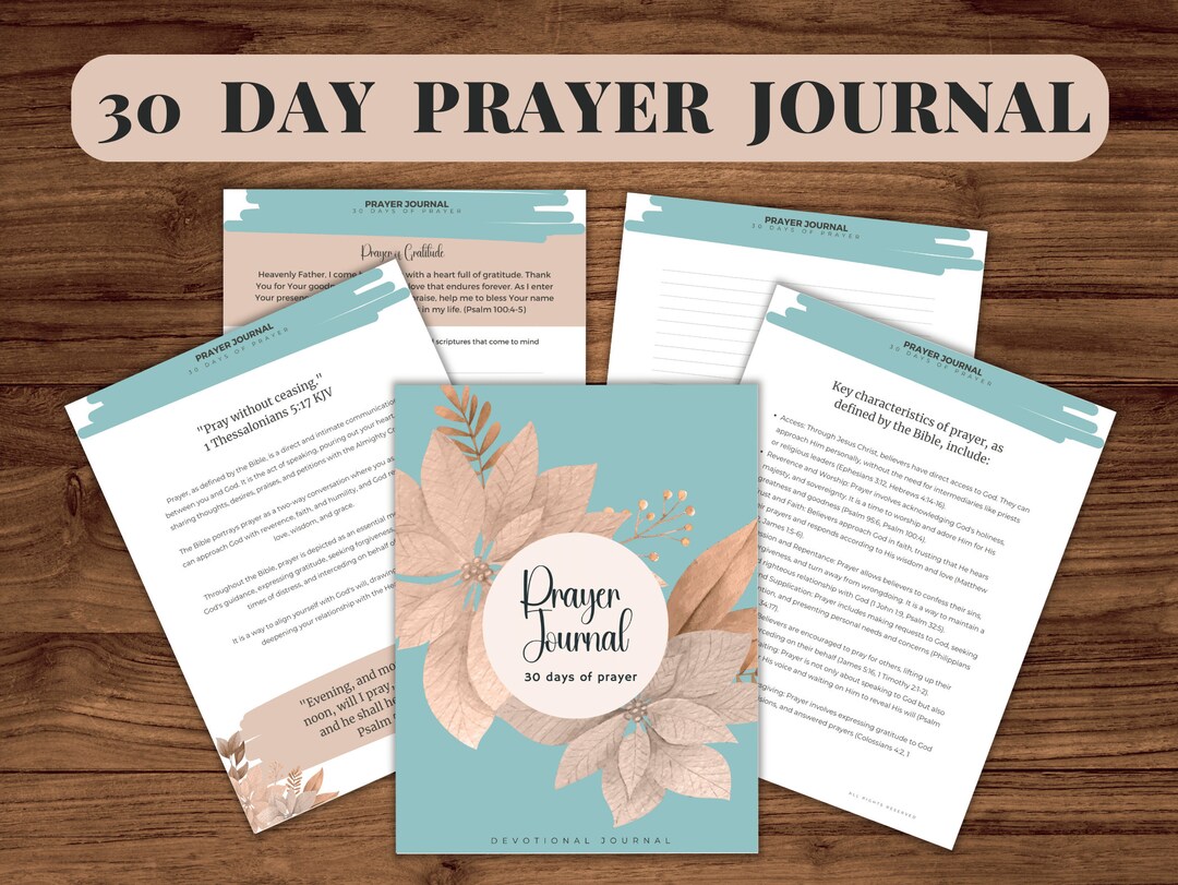 30 Day Prayer Journal - Instant Digital Download - Etsy