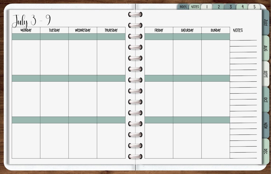 Green Leaf - 18 Month Digital Planner - Etsy