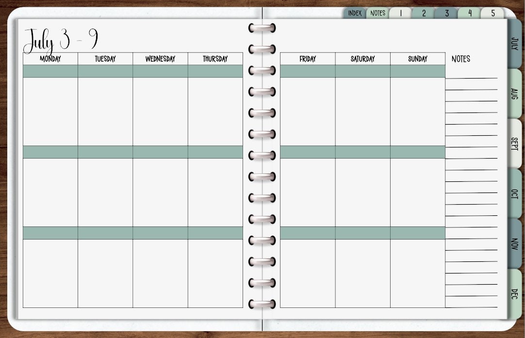 Green Leaf - 18 Month Digital Planner - Etsy