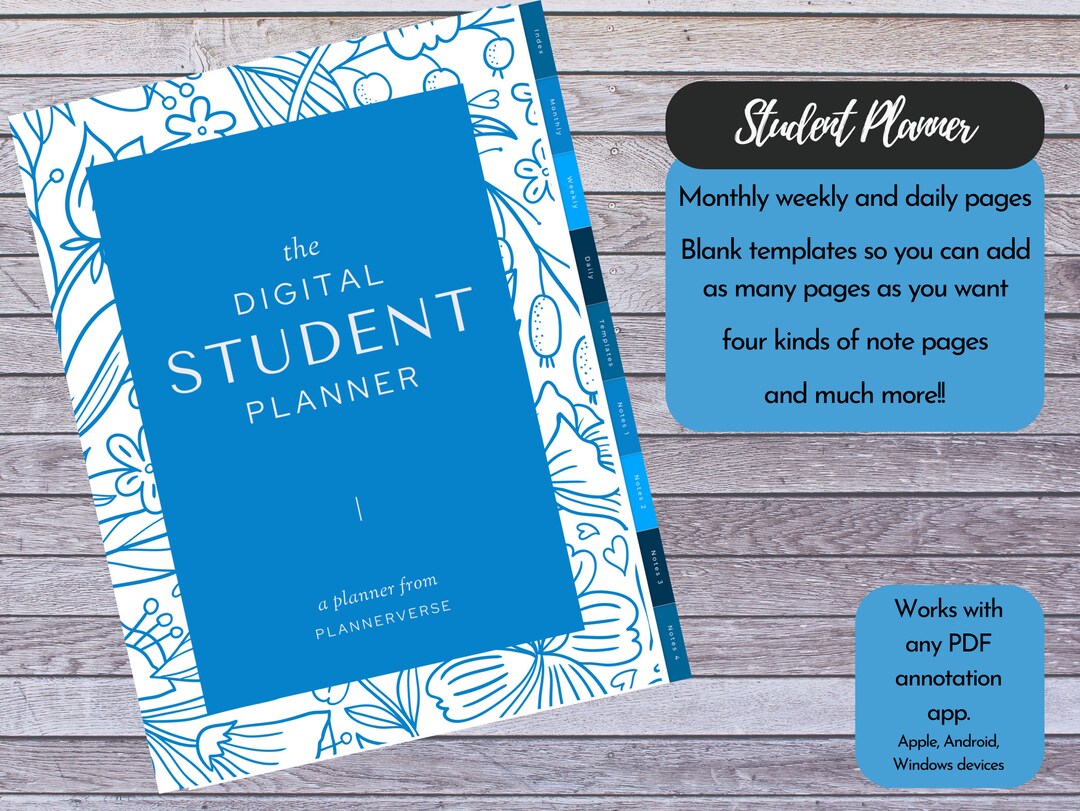 Student Planner (blue) - Digital Download - Etsy