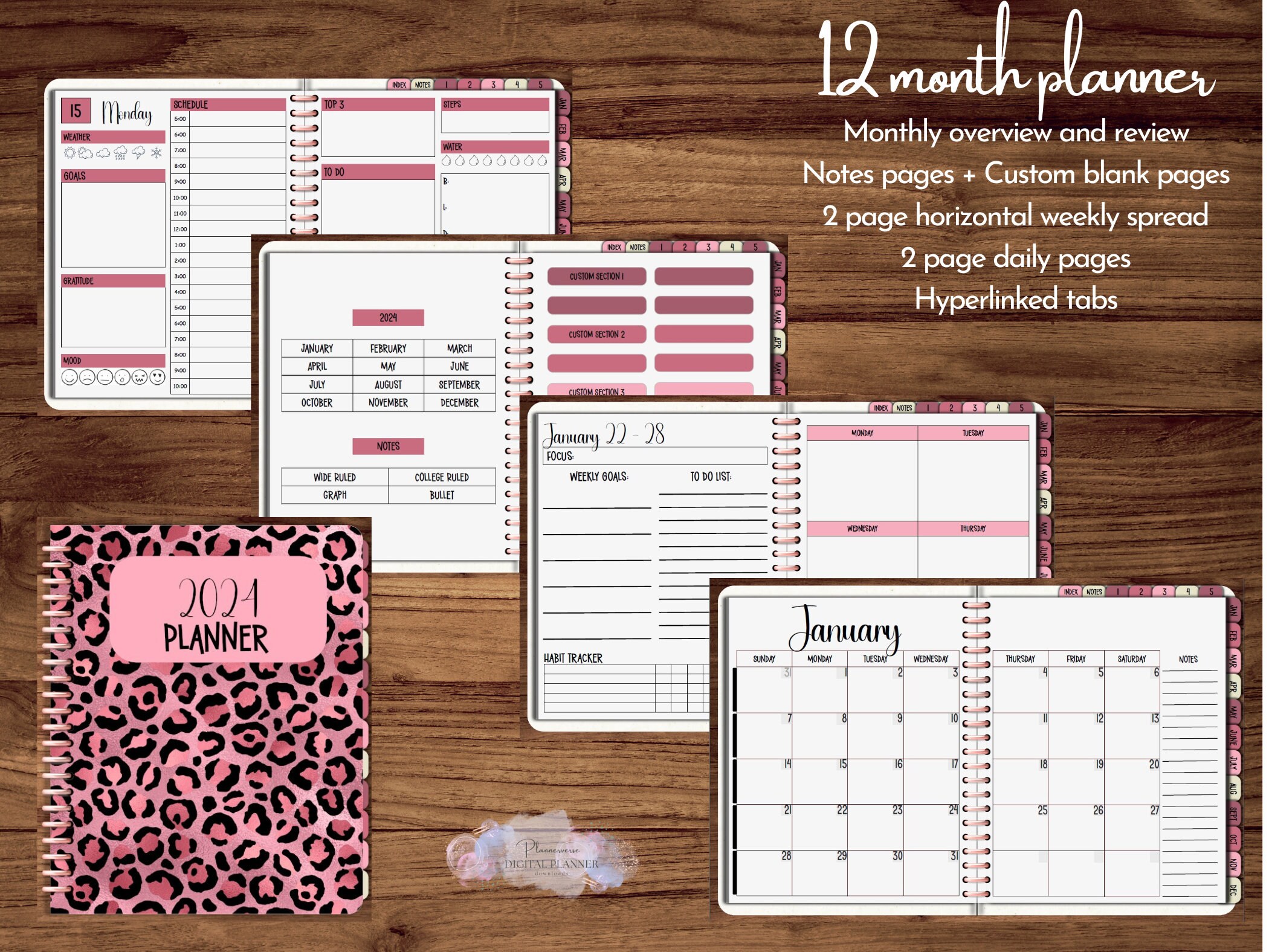 Leopard - 2024 Digital Planner - Etsy