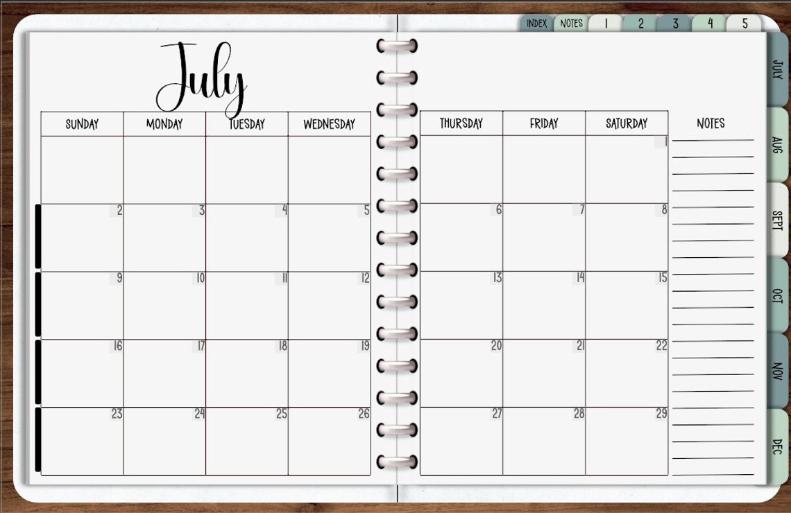 Green Leaf - 18 Month Digital Planner - Etsy