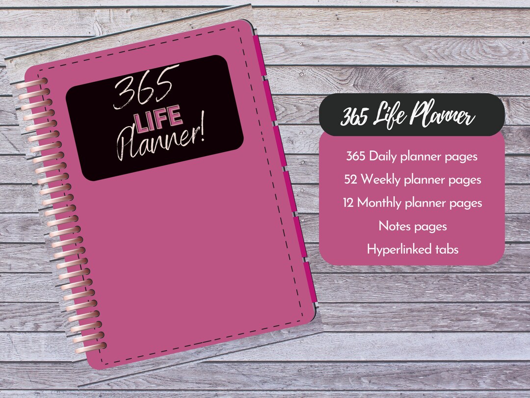 365 Life Planner - Instant Digital Download - Undated Digital Planner ...
