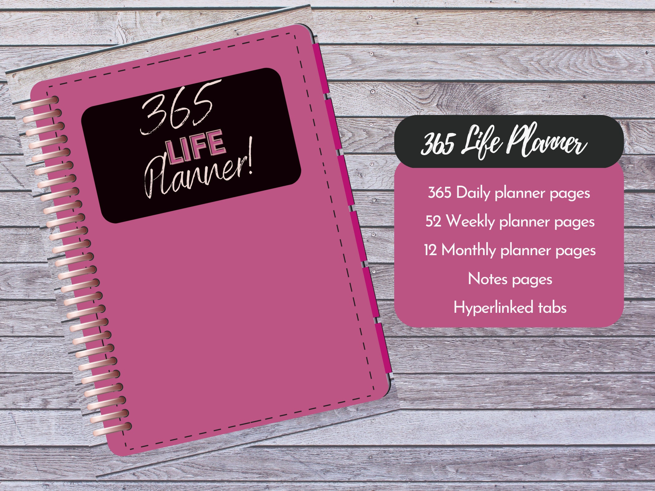 365 Life Planner - Instant Digital Download - Undated Digital Planner ...