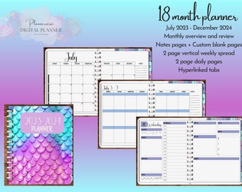 Green Leaf - 18 Month Digital Planner - Etsy
