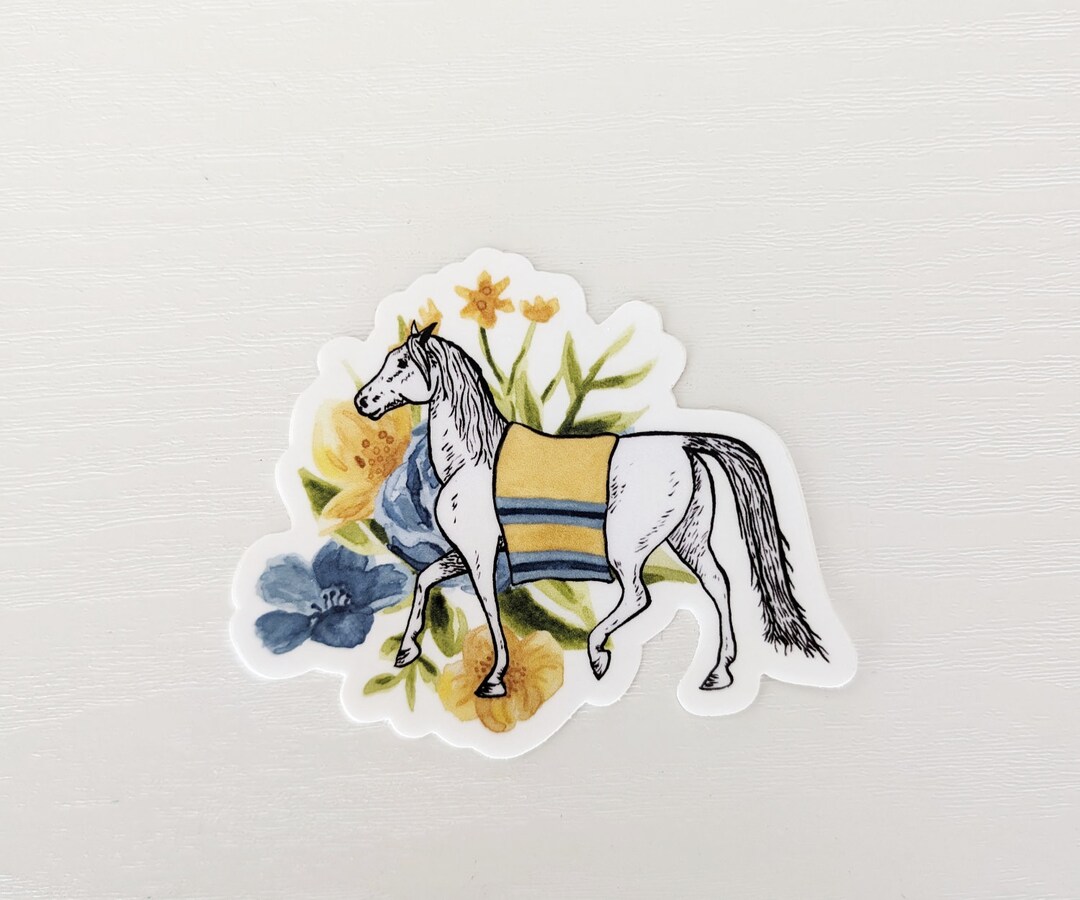 Classic Floral Mare Watercolor Sticker Waterbottle Stickers, Equestrian ...