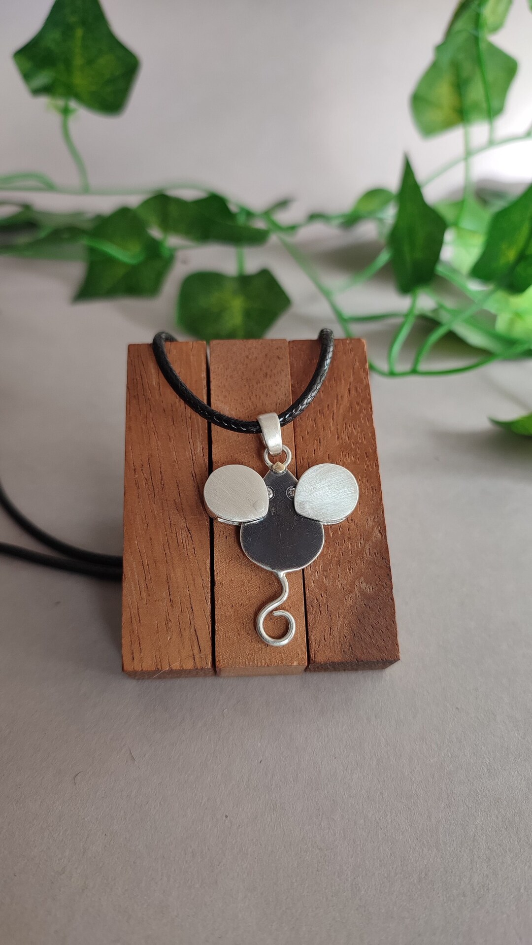 Mouse Pendant // Mice With Movable Ears // Mouse With Diamonds and a ...