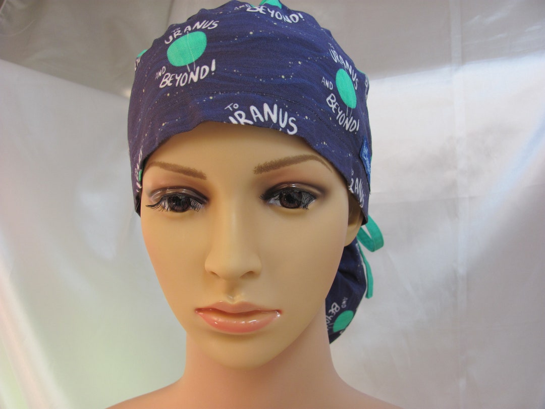 Ponytail Scrub Hat Uranus and Beyond - Etsy