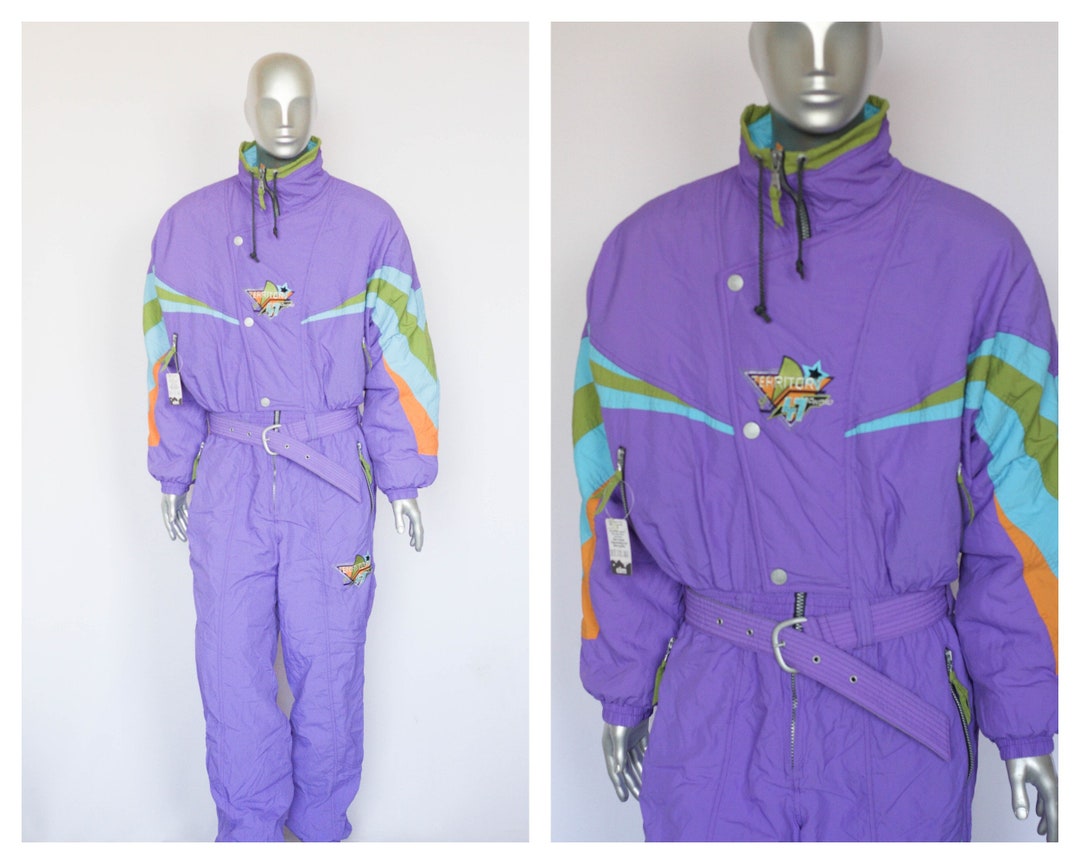 Purple Snow Suit Vintage Ski Suit Retro Ski Suit Mens Ski Suit One ...