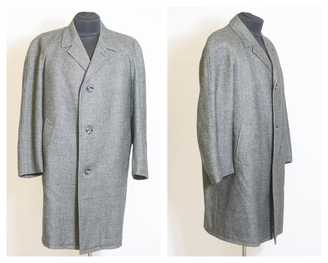 Gray Heavy Wool Coat Men's Coat Luxury Coat Classic Coat Overcoat Warm ...