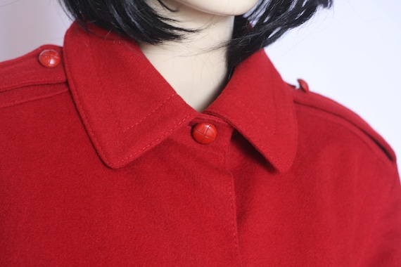 Real wool coat Red coat Winter coat Warm coat Retro c… - Gem