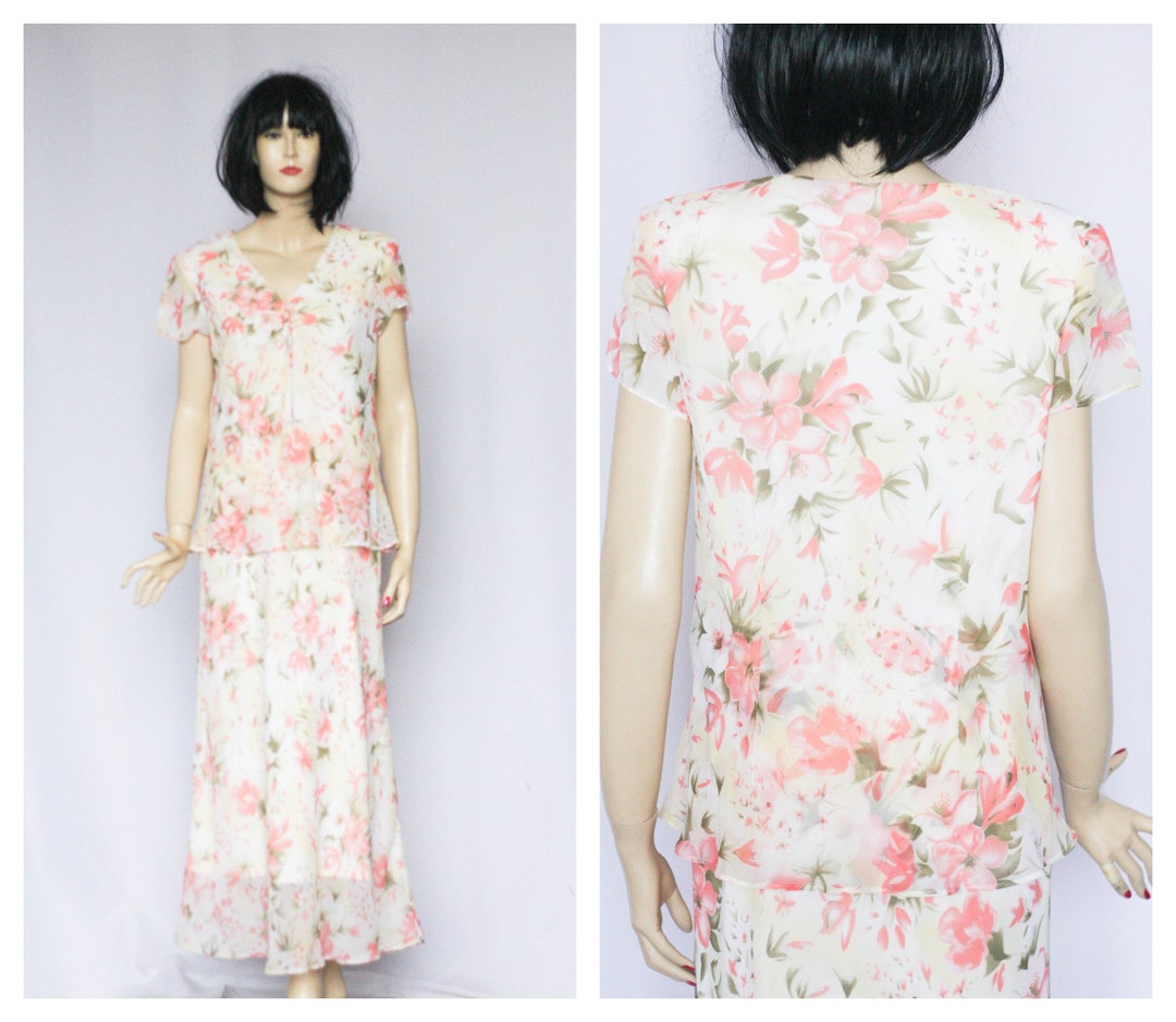 Vintage Beach Dress Summer Dress Party Dress Floral Print Sundress Maxi ...