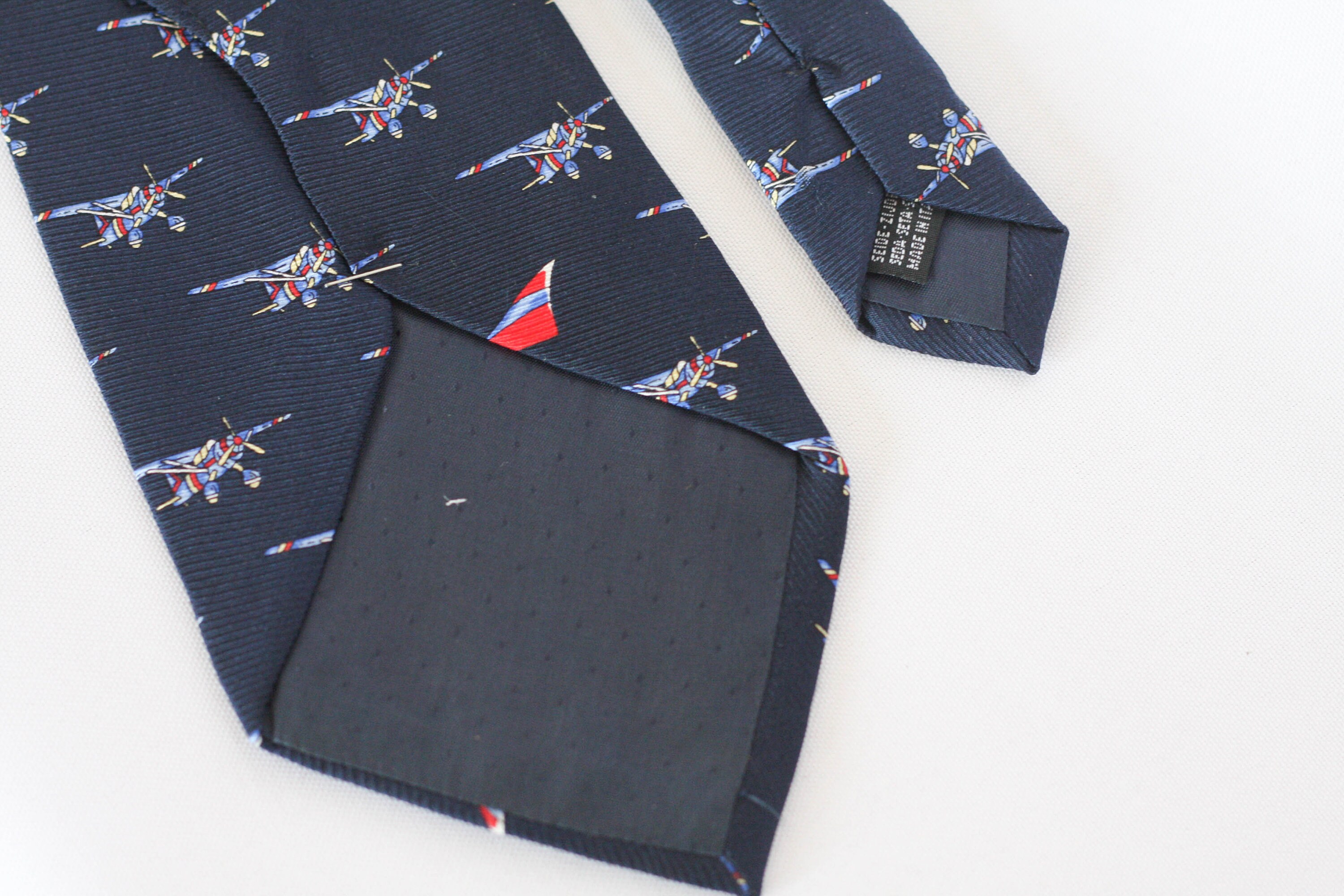 Airplane Tie Vintage Tie Made in Italy Planes Tie Air Tie Teddy Bear ...