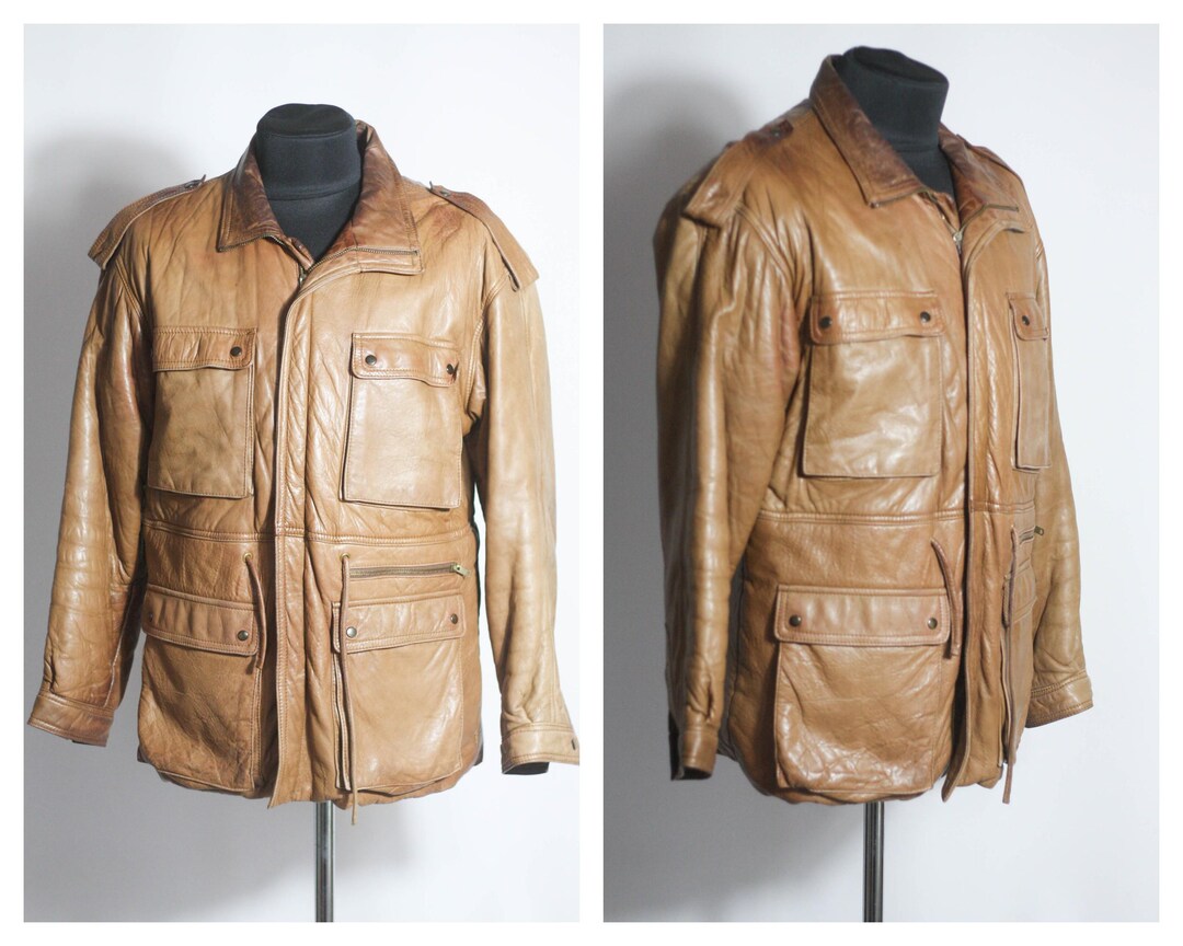Vintage Smooth Leather Jacket Mens Jacket Leather Jacket Genuine ...