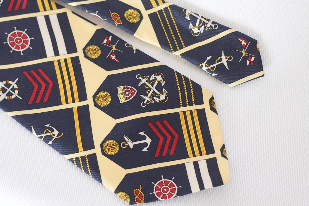 Sailor Rang Tie Anchor Tie Nautical Tie Military Tie Novelty Tie Silk ...