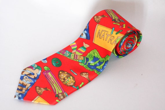 Birthday tie Candy tie Vintage tie Red tie Party nec… - Gem