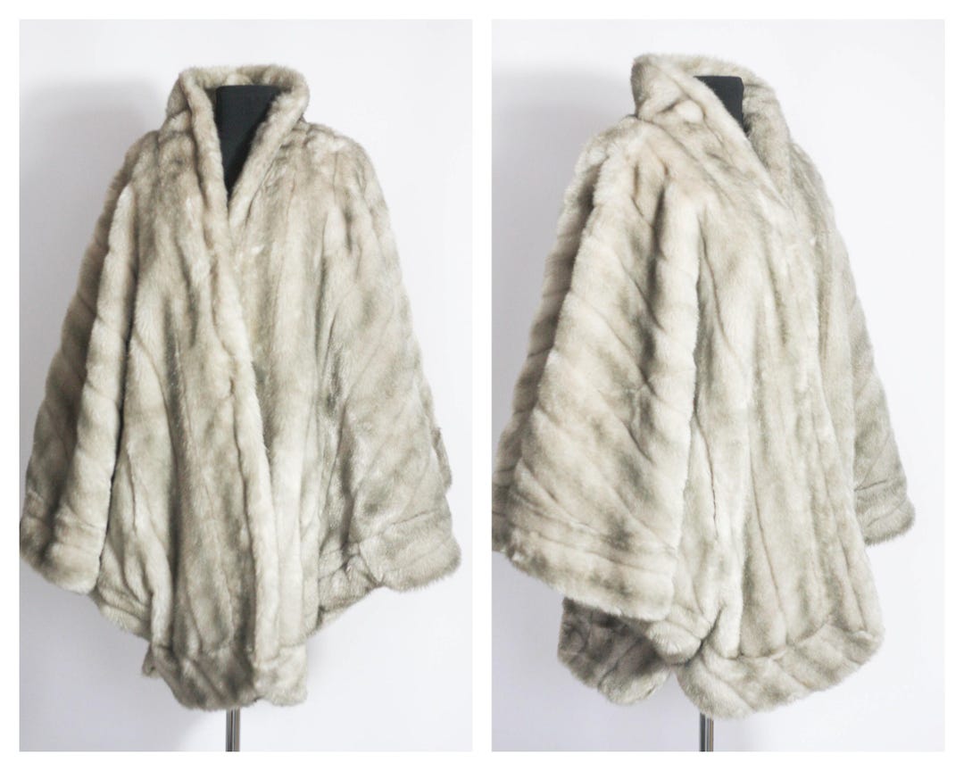 Faux Fur Cape Made in France Cape Cape Coat Overcoat Warm Coat Winter ...