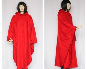 Women Red Cape Coat - Etsy