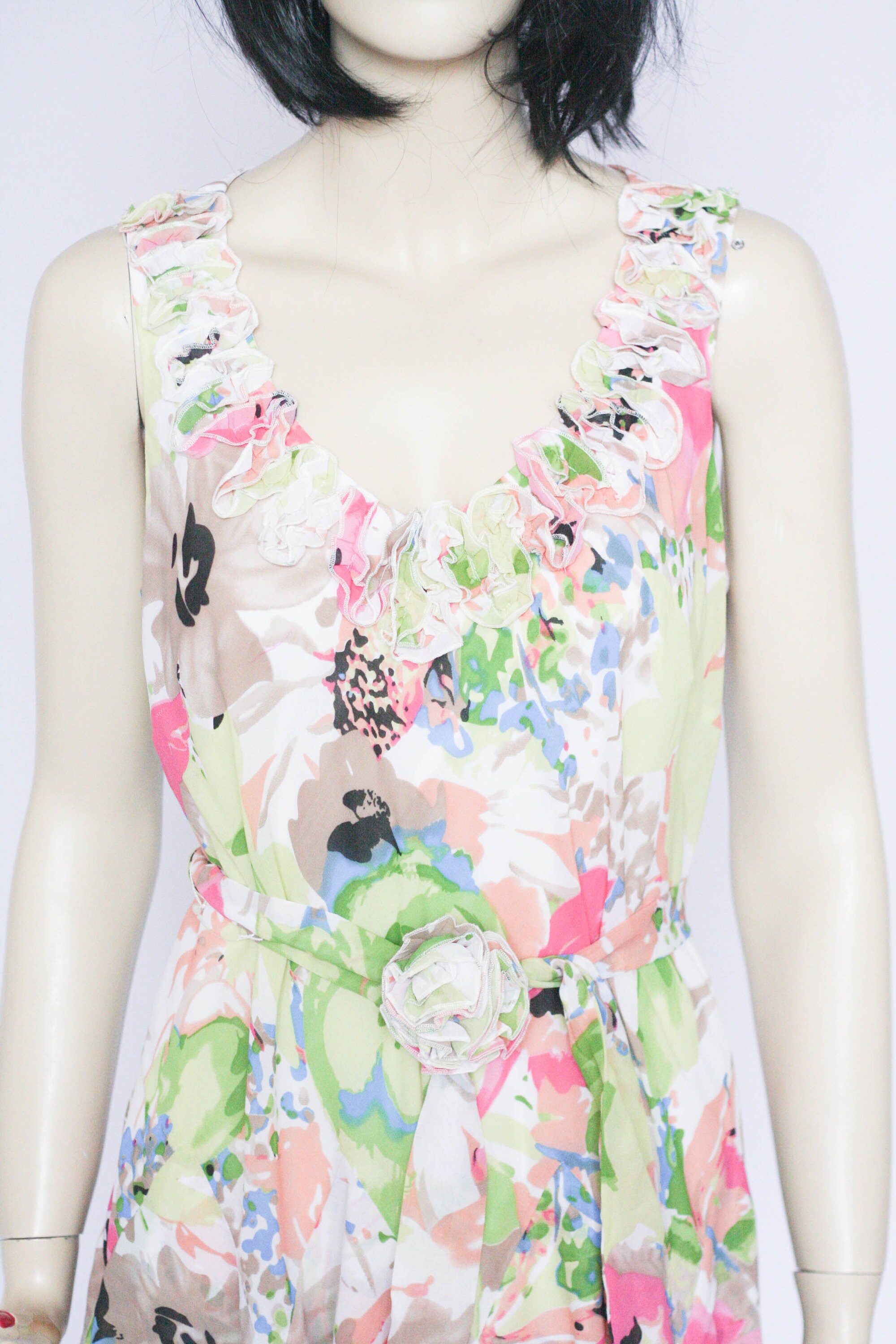 Vintage Beach Dress Summer Dress Party Dress Floral Print Sundress Maxi ...