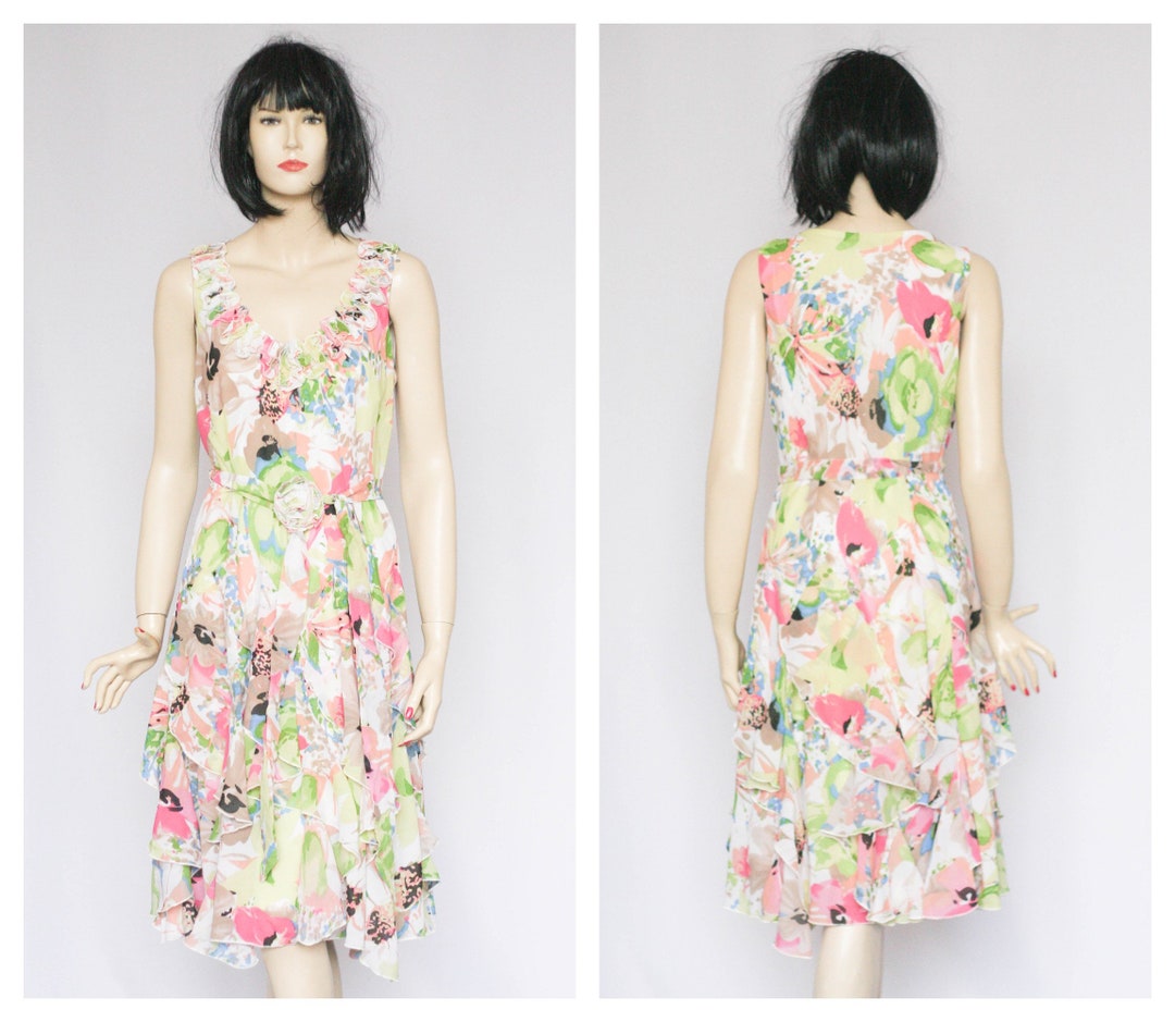 Vintage Beach Dress Summer Dress Party Dress Floral Print Sundress Maxi ...