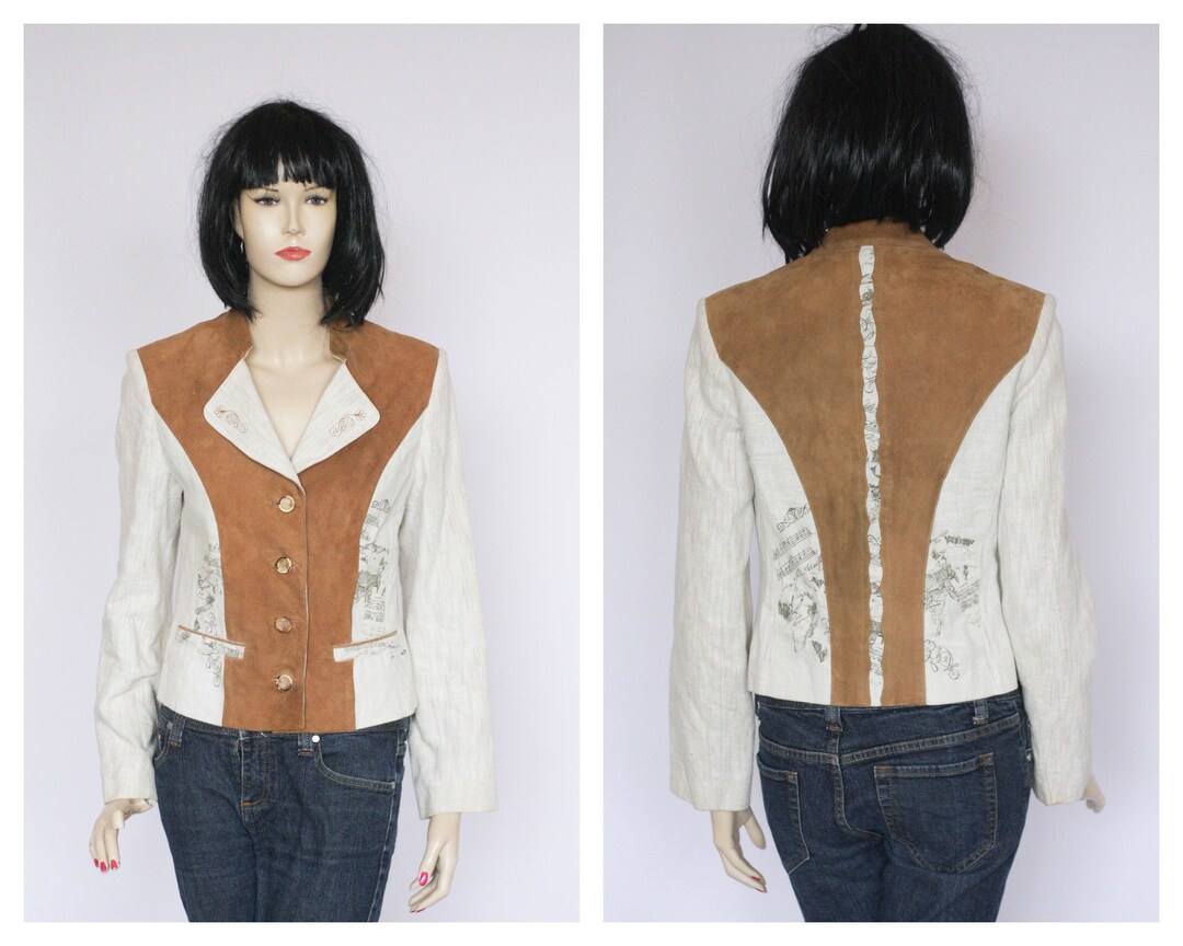 Suede&linen Blazer German Blazer Bavarian Oktoberfest Jacket Trachten ...