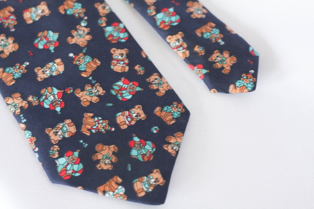 Teddy Bear Tie Clown Tie Kids Party Necktie Novelty Tie Silk Tie Print ...