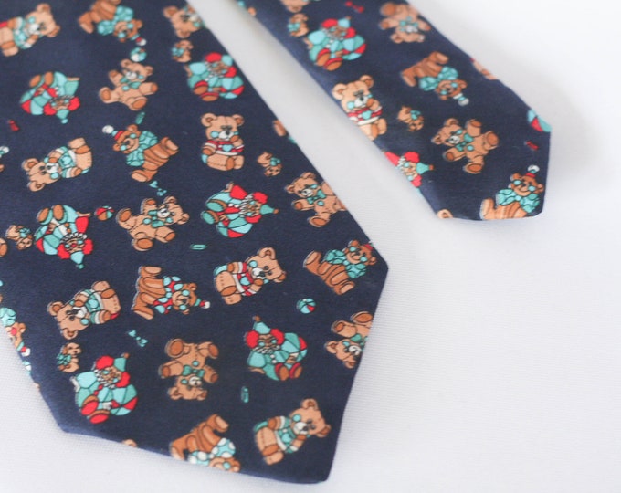 Teddy Bear Tie Clown Tie Kids Party Necktie Novelty Tie Silk Tie Print ...