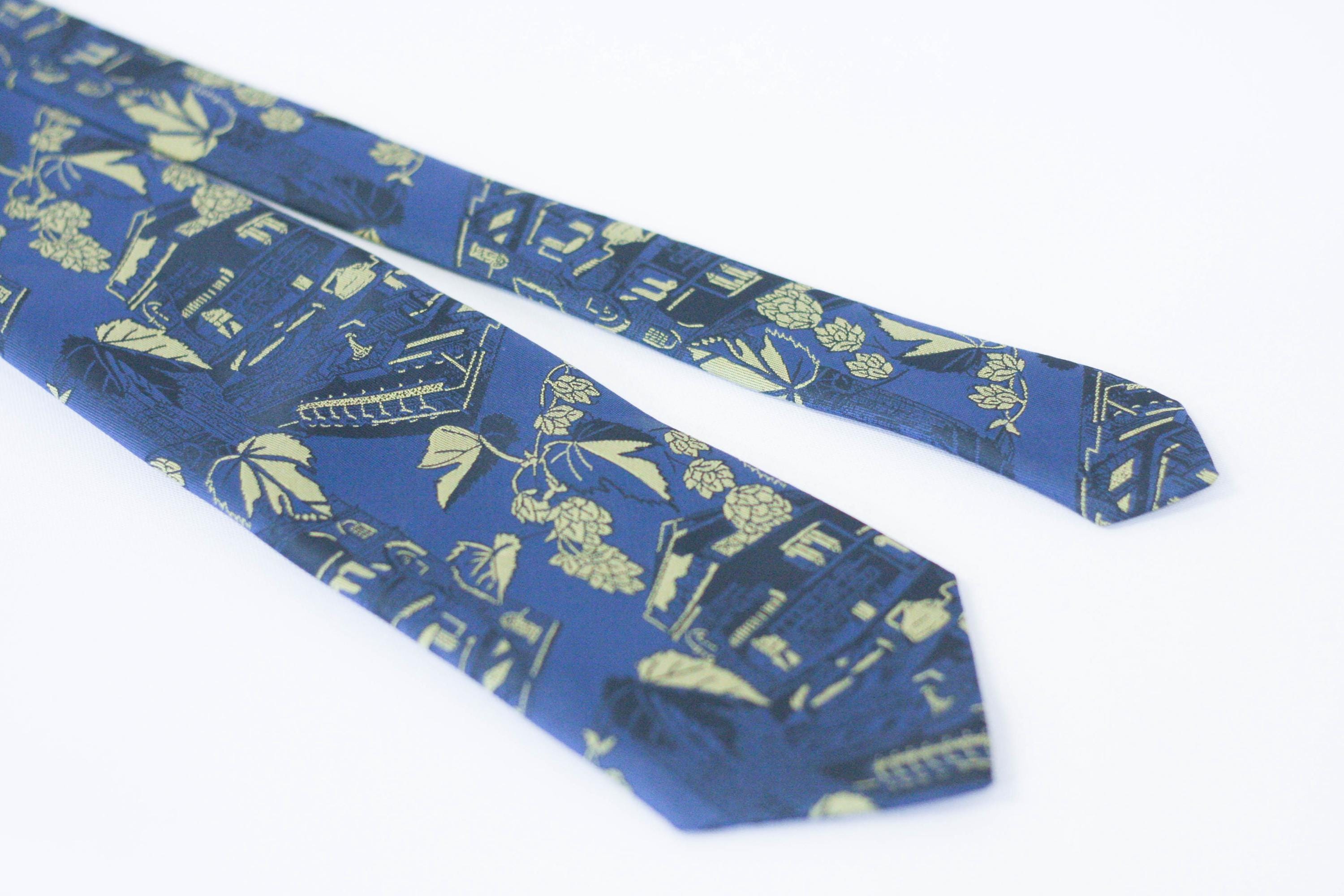 Navy Blue Tie Brevery Tie Beer Fun Tie Beer Plant Abstract Tie Gift for ...