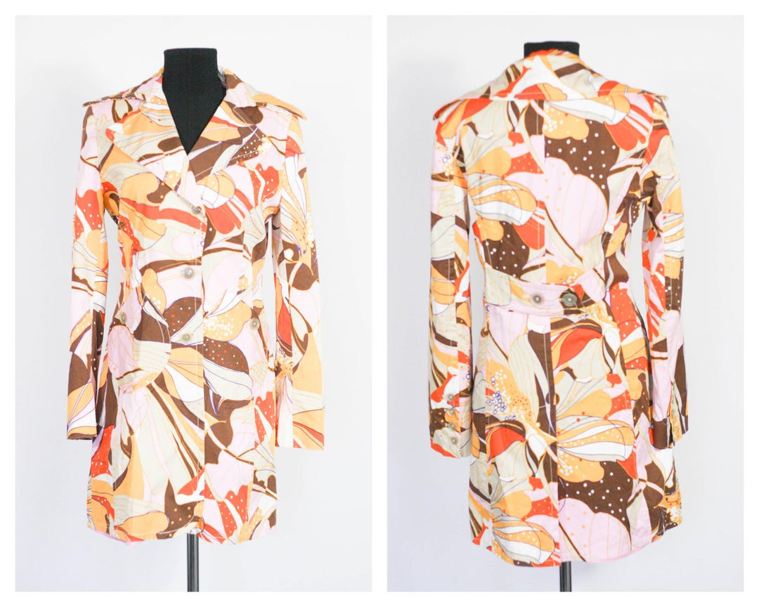 Colorful Coat Spring Trench Fitted Coat Autumn Coat Rainbow Coat Retro ...