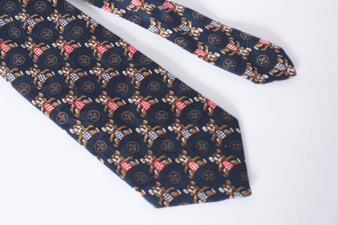 Teddy Bear Tie Red Tie Toy Necktie Novelty Tie Bear Print Men's Fashion ...