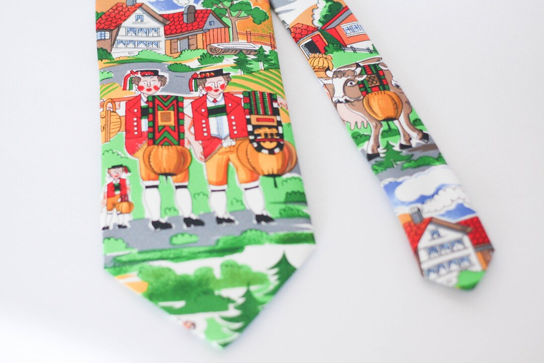 National Swiss Tie Alpine Tie Wedding Tie Mountains Tie Wedding Tie ...