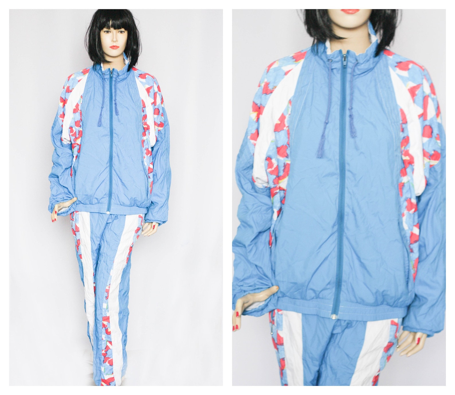 Blue Track Suit Womens Sport Suit Ladies Windbreaker Track - Etsy